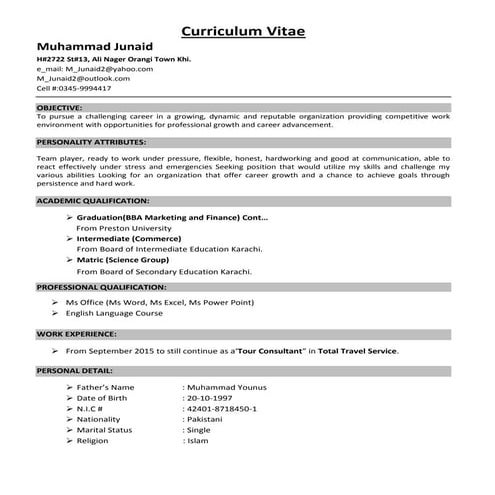 Junaid CV | PDF