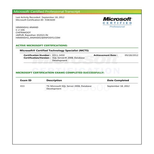 MS_Learning_Transcript | PDF