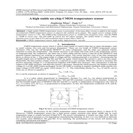 A high stable on-chip CMOS temperature sensor | PDF