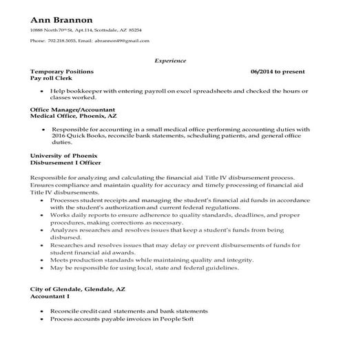 Ann's Resume. | DOCX