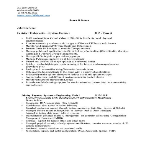 James Bowen resume_v6 | PDF