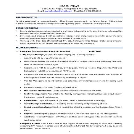 CV - Naresh Yelve | PDF