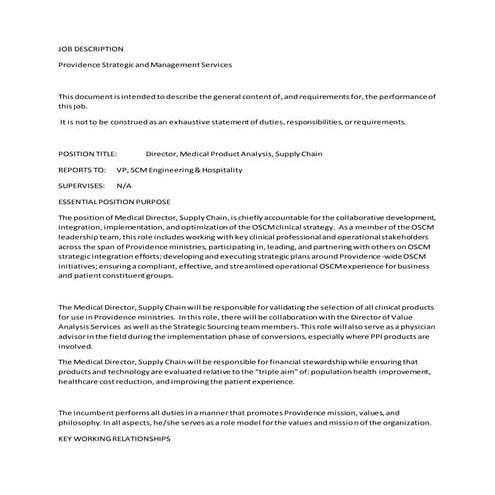 What is A Medical Director and Job Function | PDF