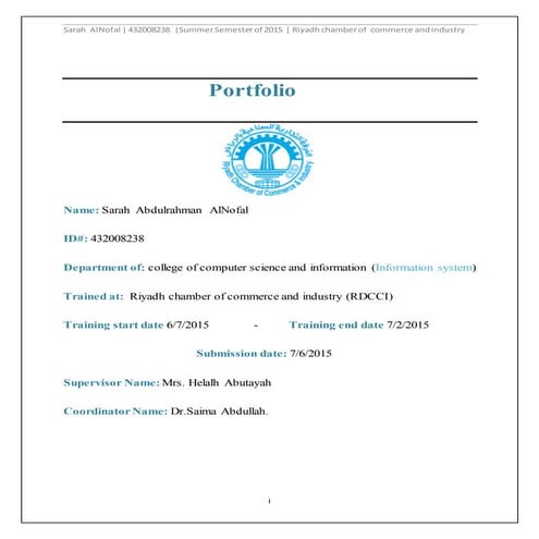 Portfolio report | DOCX