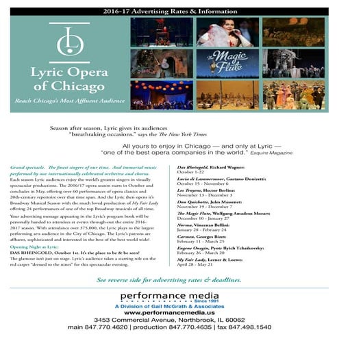 Lyric Opera of Chicago 2016-2017 Issues | PDF