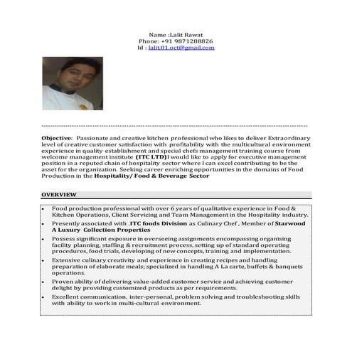 bio data Lalit Rawat | DOCX | Food Industry | Industries