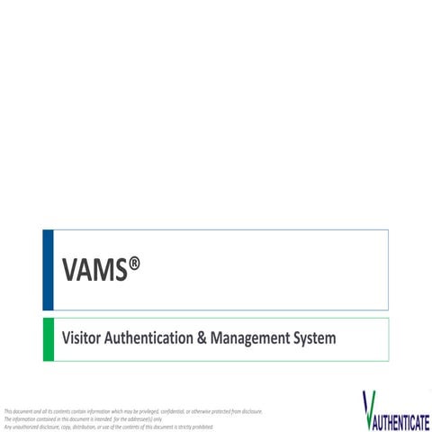 VAMS (Visitor Authentication Management System) | PDF