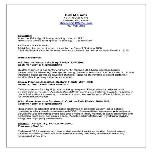 Heidi M Simms - Resume | PDF