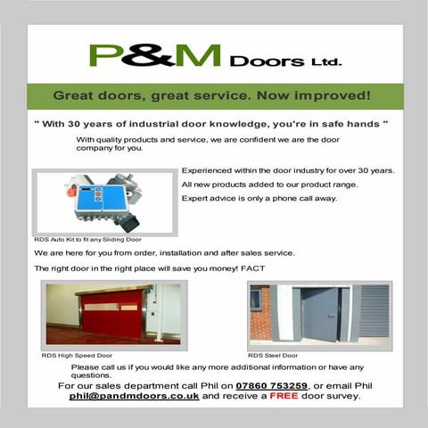 P and M Doors Newsletter 2015 | PDF