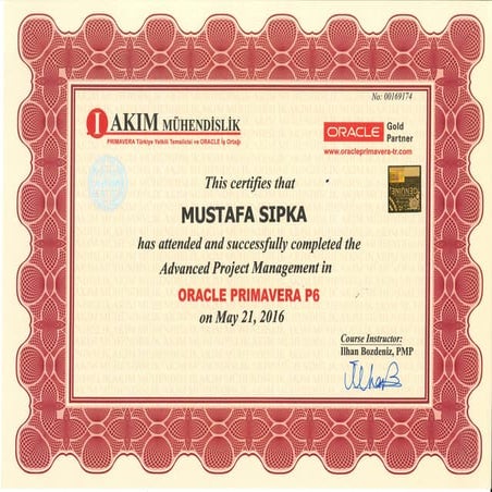 Basic_Oracle_Primvera_P6_Certificate | PDF