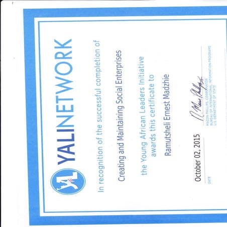 YaliNetwork Certificates issued after pass the course | PDF