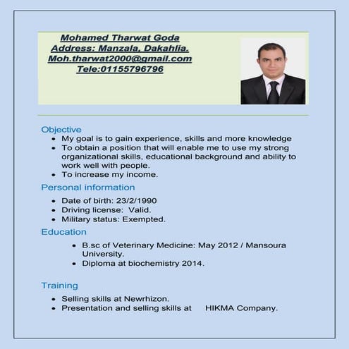 MOHAMED THARWAT CV | PDF | Business | Business and Finance