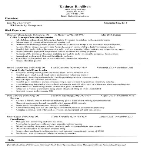 Kathryn Allison Resume 2016 | PDF