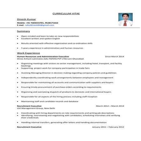 DINESH KUMAR - HR & Admin | DOC
