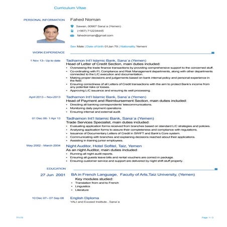 Fahed CV | DOC