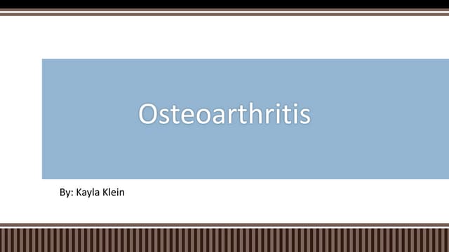 Osteoarthritis | PPT