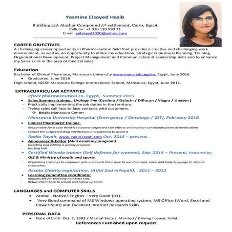 CV of Yasmin ElSayed | PDF