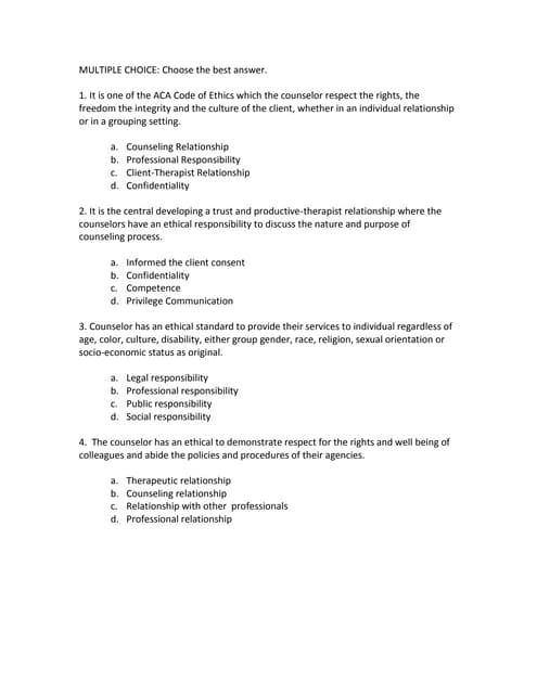 Ethics in counselling | PPTX