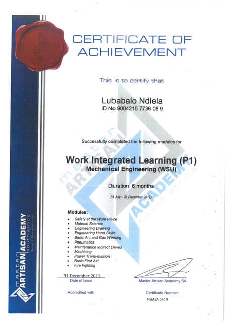 National Diploma Certificate | PDF