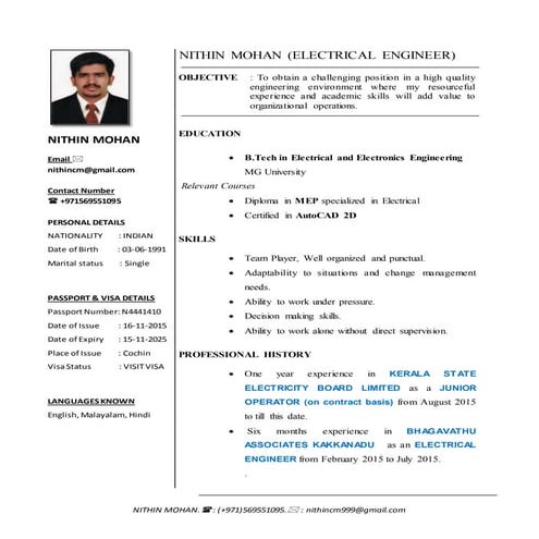 CV NITHIN MOHAN | DOCX