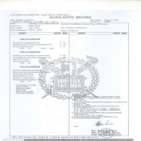 SEOULNATIONALUNIVERSITYOFFICIALTRANSCRIPT | PDF