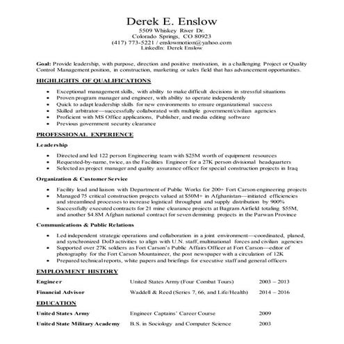 Derek E. Enslow's Résumé UPDATED | PDF
