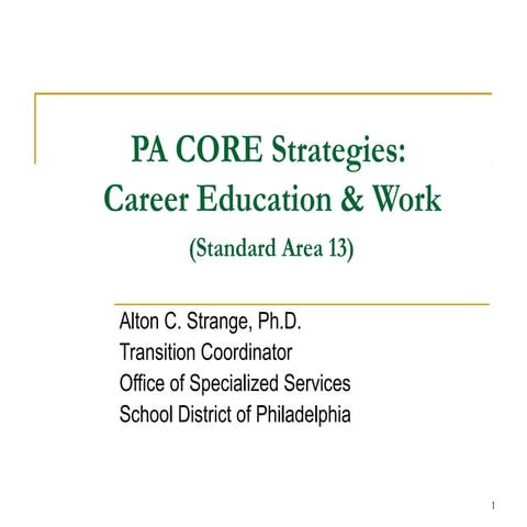 PA CORE Strategies | PPT | Professional School | Postgraduate Education