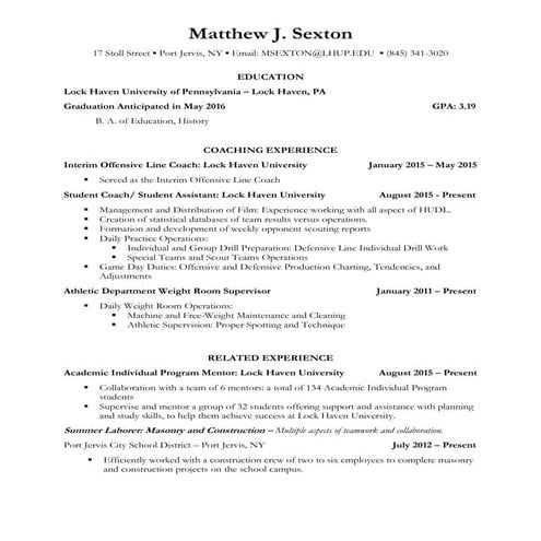 Matthew Sexton Resume 4 | PDF