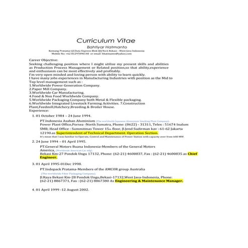 Gumawang Prawatyasidi CV August 2016 | PDF