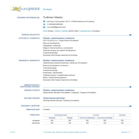 MARKO TUĐMAN HRV CV | PDF