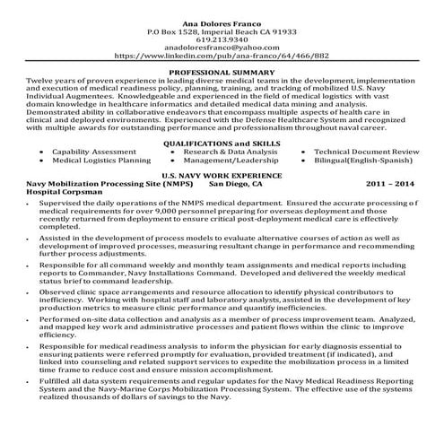 Ana Franco Resume - Researcher_Analyst | PDF