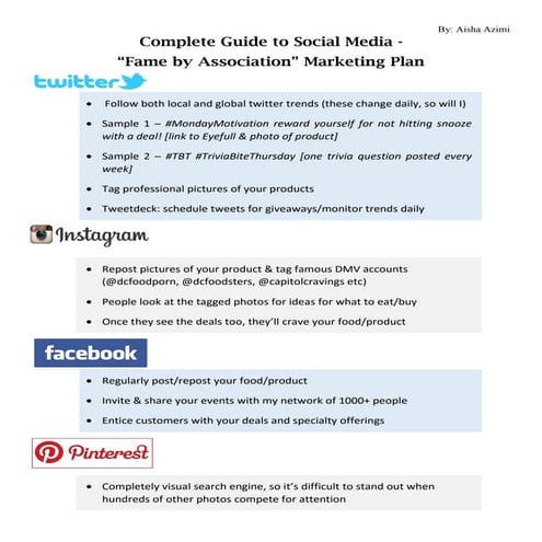 Social Media Plan Outline | PDF