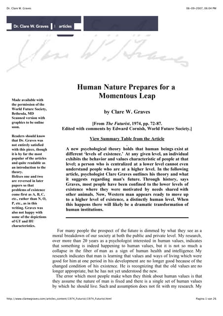 E2 graves clare levels of existence table | PDF