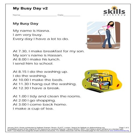 E1mybusyday | PDF | Bath and Shower | Personal Care