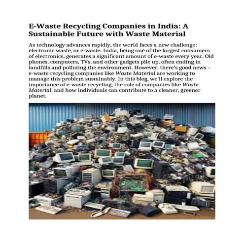 E waste management | PPTX