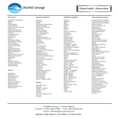 Classic Controls Puerto Rico Linecard | PDF