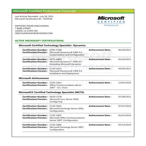All my certify_Transcript | PDF