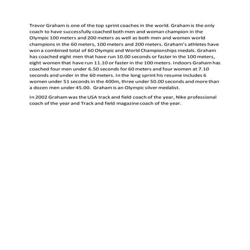 Trevor Graham Bio | DOCX