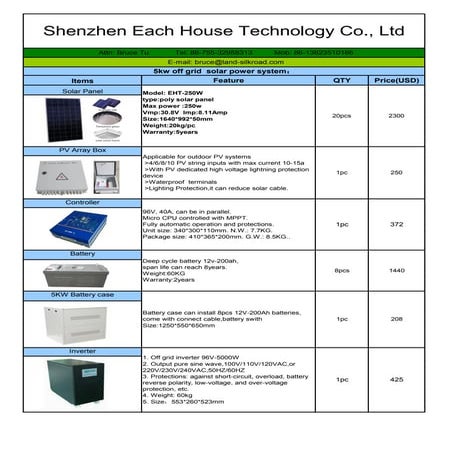 EHT 5KW 96V off grid solar power system quotation3 | PDF