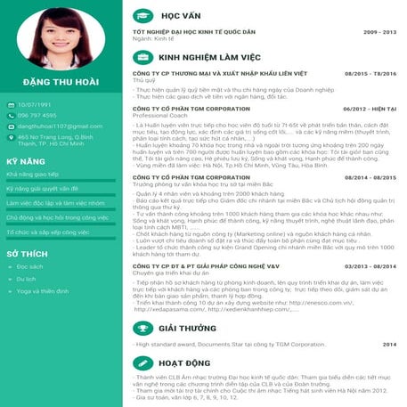 Dang-Thu-Hoai-CV | PDF