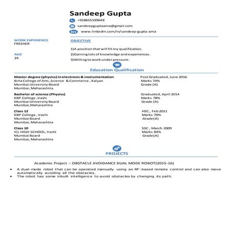 sandeep resume | PDF