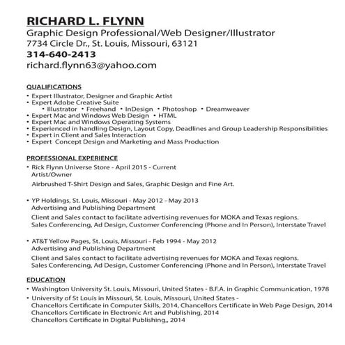 Artist Resume no.1 | PDF