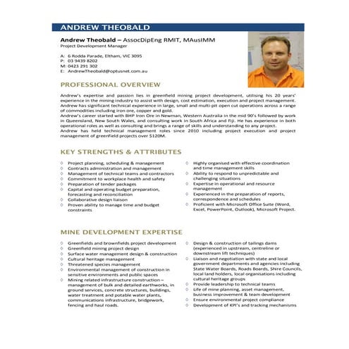 Andrew Theobald - 2015 Resume Rev0 | PDF