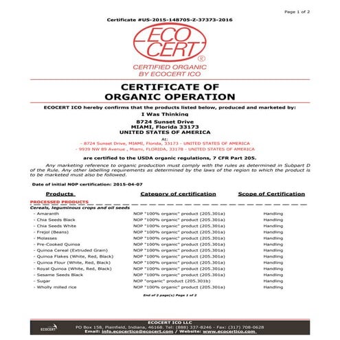 ICO - Certificate_NOP update | PDF | Agriculture | Industries
