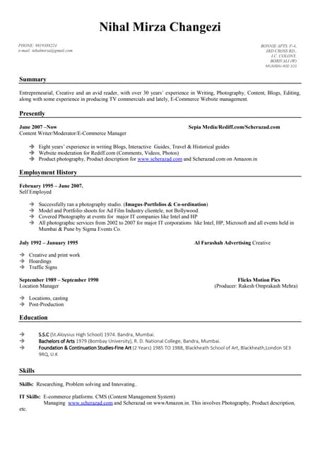 NIHAL RESUME 1 | DOC