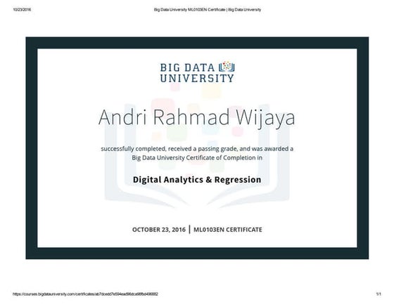 Big Data University DS0105EN Certificate _ Big Data University | PPT