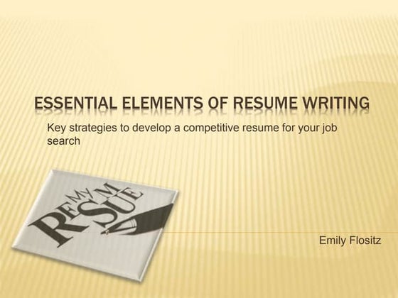 Resume presentation | PPT