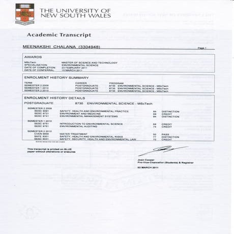 UNSWTRANSCRIPT | PDF