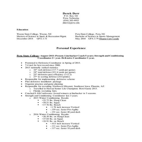 2016 Resume Derek Derr | PDF