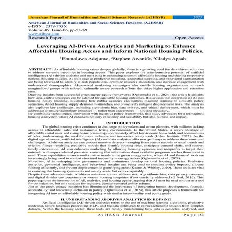 Leveraging AI-Driven Analytics and Marketing to Enhance Affordable Housing Access and Inform ...